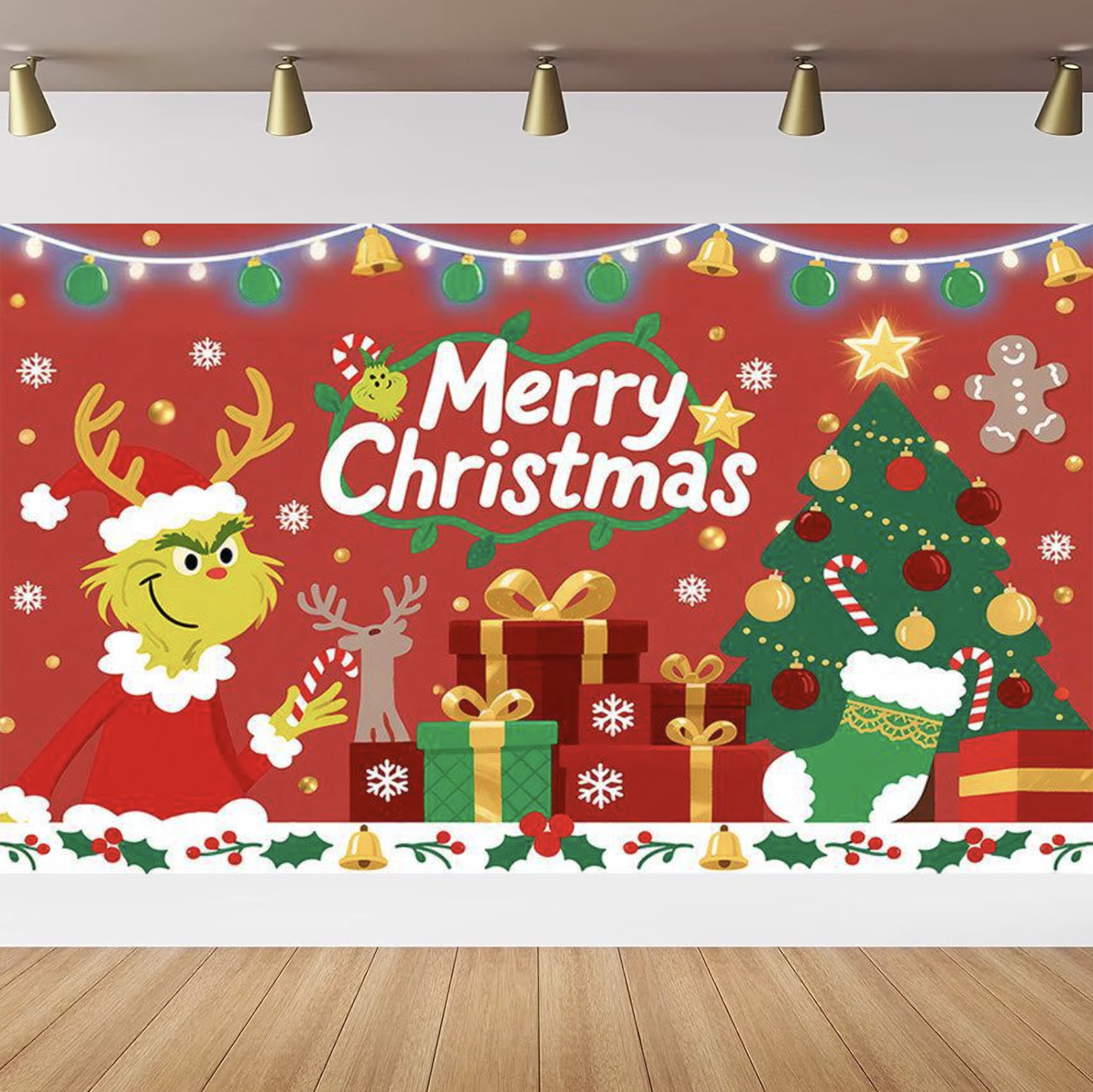Grinch party backdrop decoration, 60x40 inch Grinch backdrop cloth ...