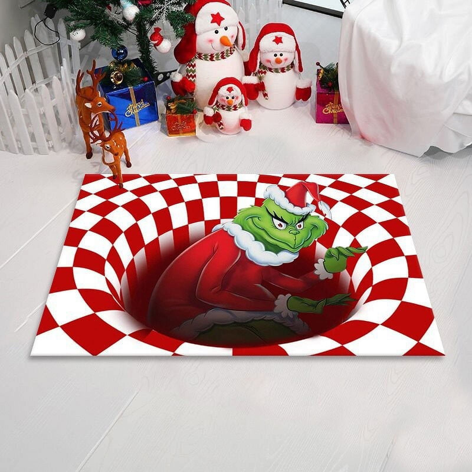 Grinch trap visual carpet,Christmas 3D Illusion Doormat Non-Slip Floor ...