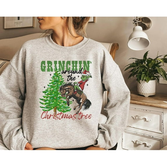 Grinchin Around The season Tree Sweatshirt, Country season Shirt, Retro ...