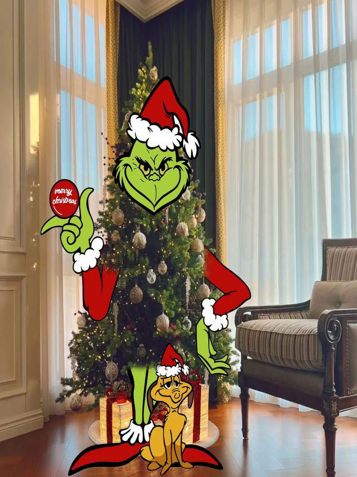 Grinchmas Decor for Christmas Tree, Large Christmas Tree Topper, Funny ...