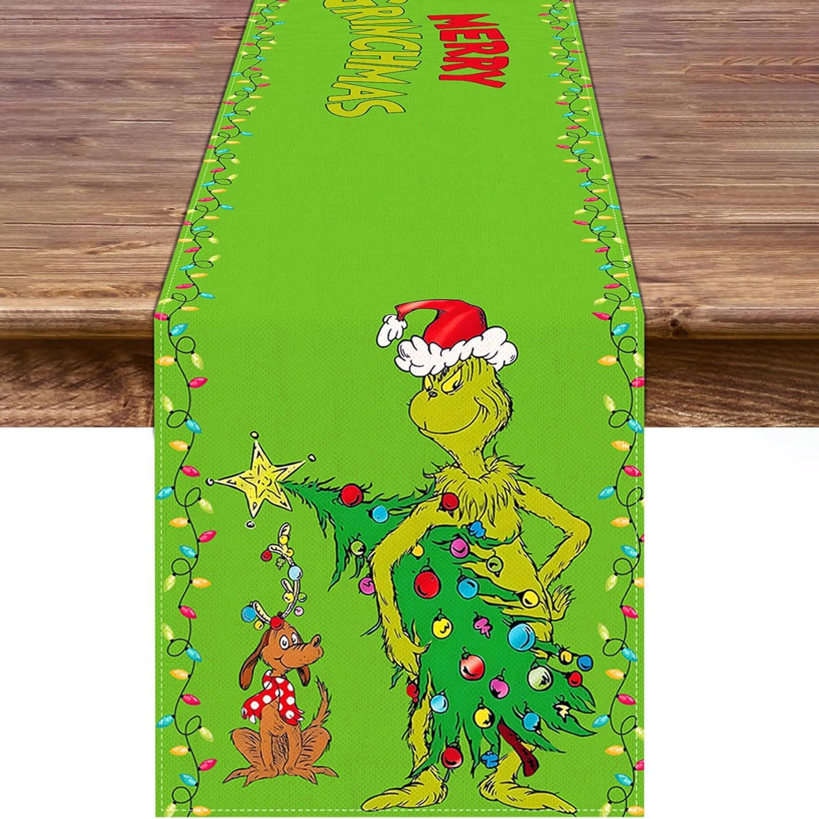 Grinchmas Table Runner 13 x 72 Inch Grinch Runner Christmas Tablecover ...