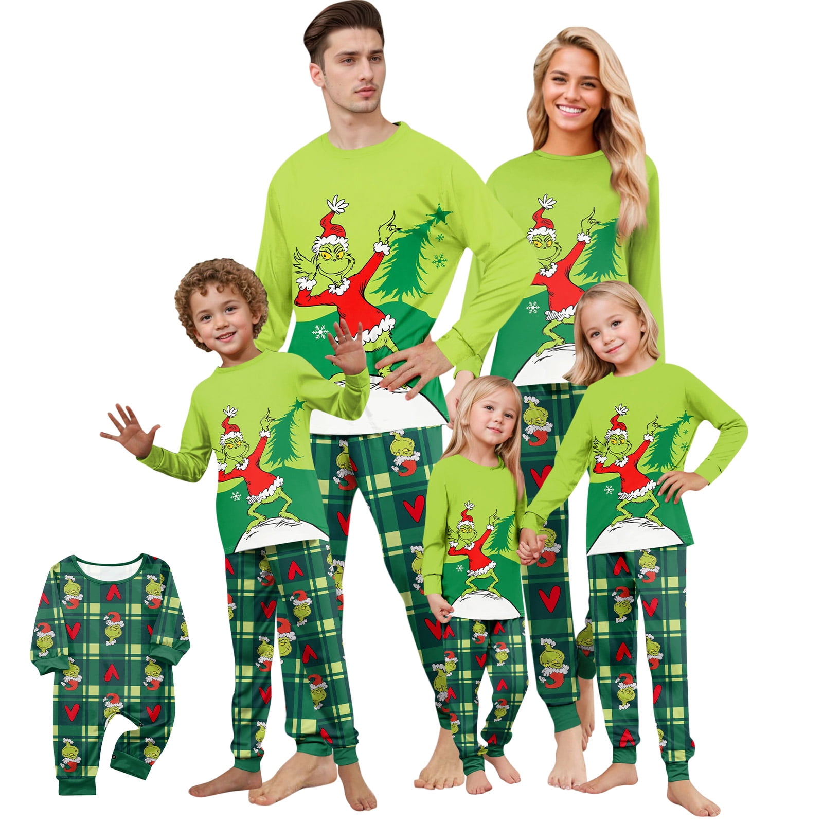Grinchy Family Christmas Pajamas Matching Sets-Merry Grinchymas ...
