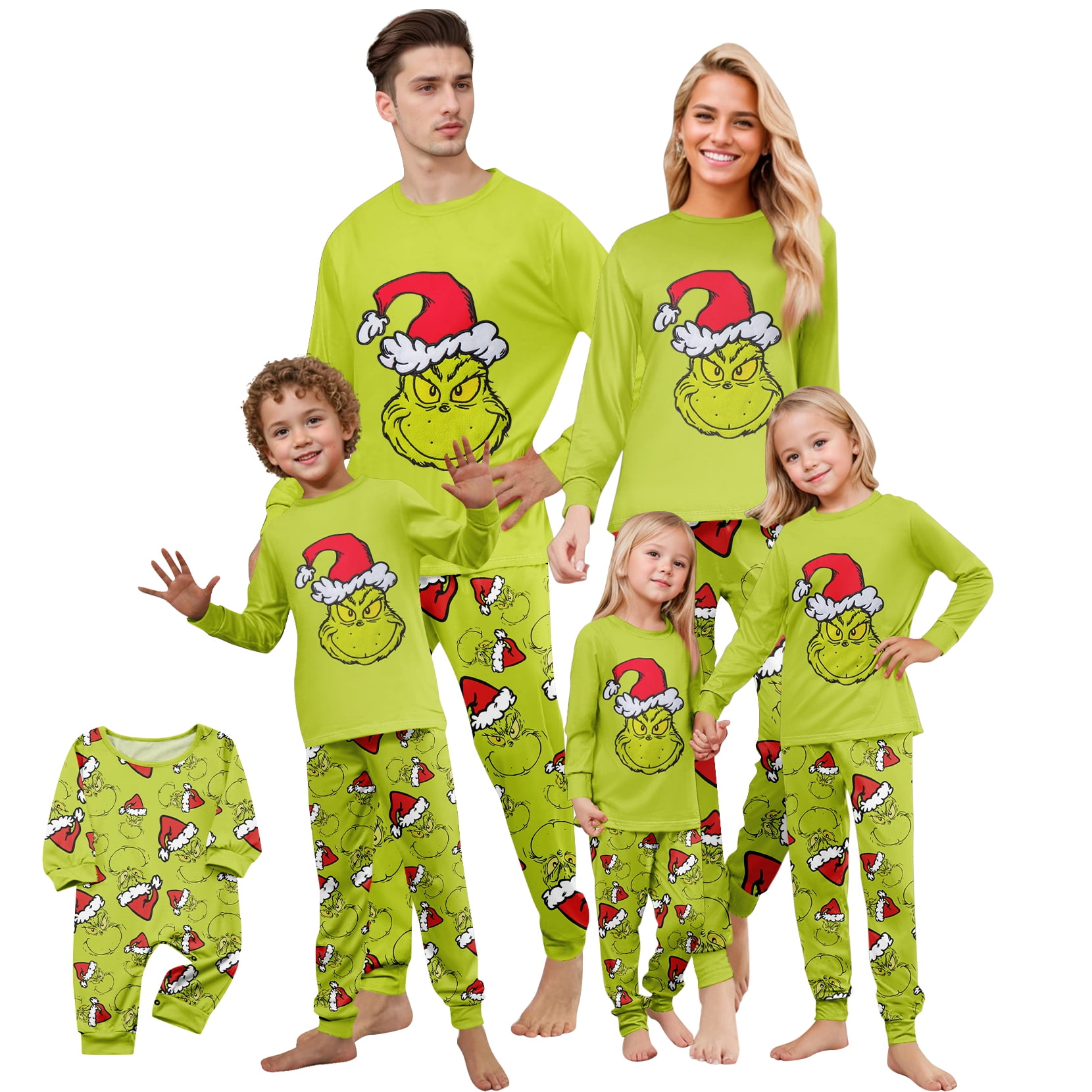 Grinchy Family Christmas Pajamas Matching Sets-Merry Grinchymas ...
