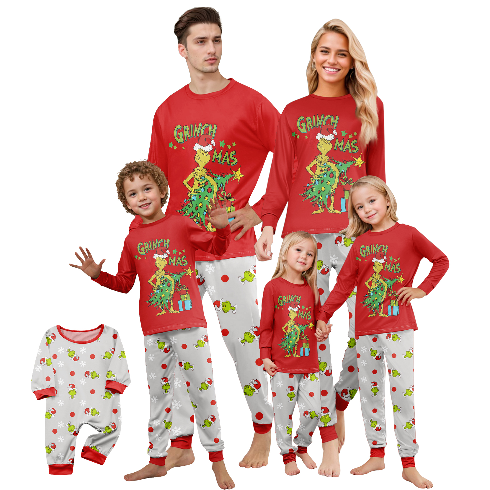 Grinchy Family Christmas Pajamas Matching Sets-Merry Grinchymas ...
