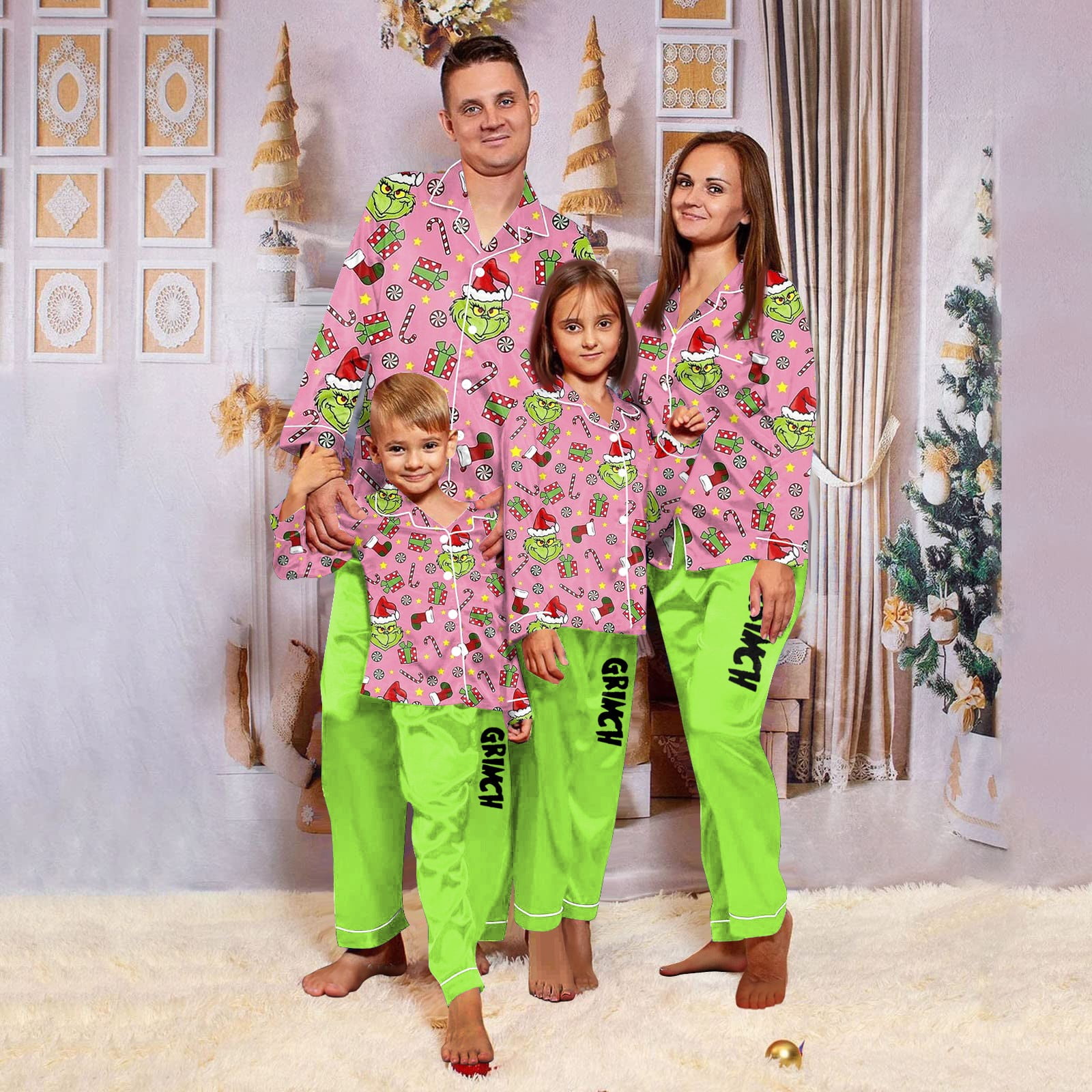 Grinchy Family Christmas Pajamas Matching Sets-Merry Grinchymas ...