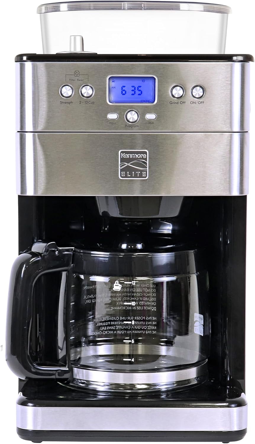 Grind And Brew Coffee Maker - Burr Grinding Ground Coffee Bean Hopper ...