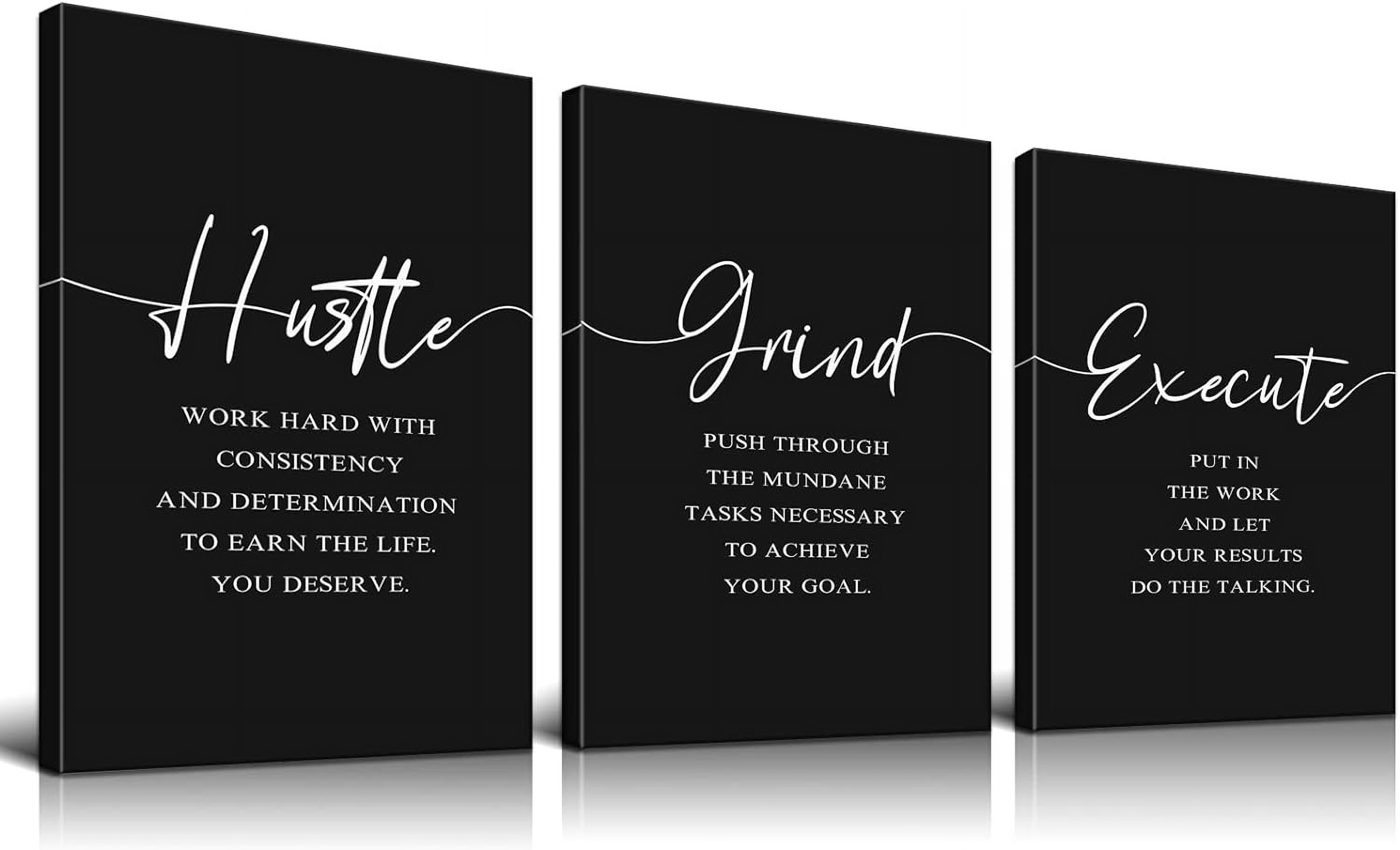 Grind Hustle Execute Wall Art Inspirational Wall Art Motivational Wall ...