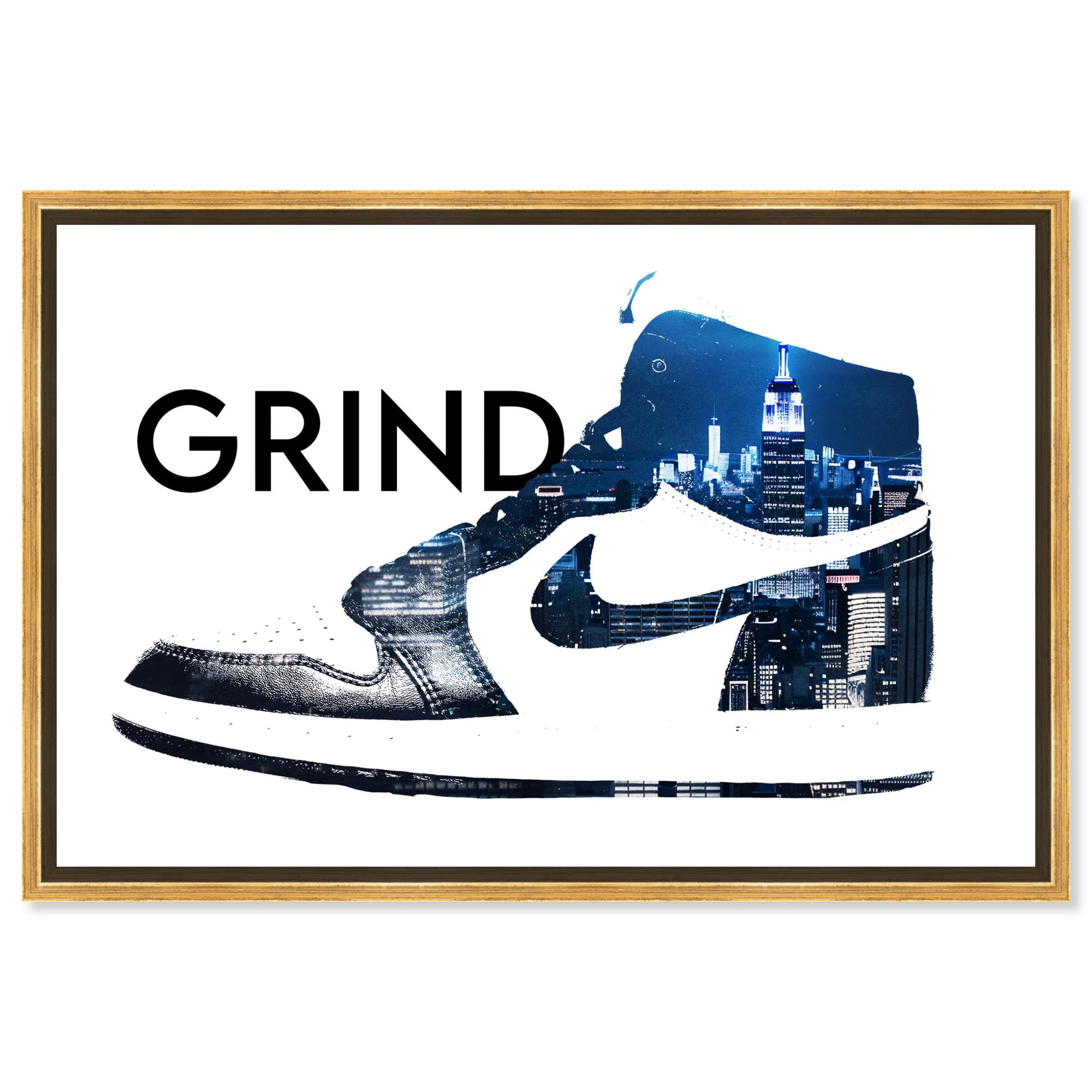 Grind Sneaker Canvas Sneaker Art Prints by Notoriart, Gold Frame, 36" x ...