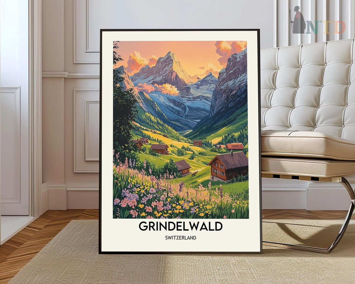 Grindelwald Print, Grindelwald Poster, Grindelwaldgrindelwald Travel ...