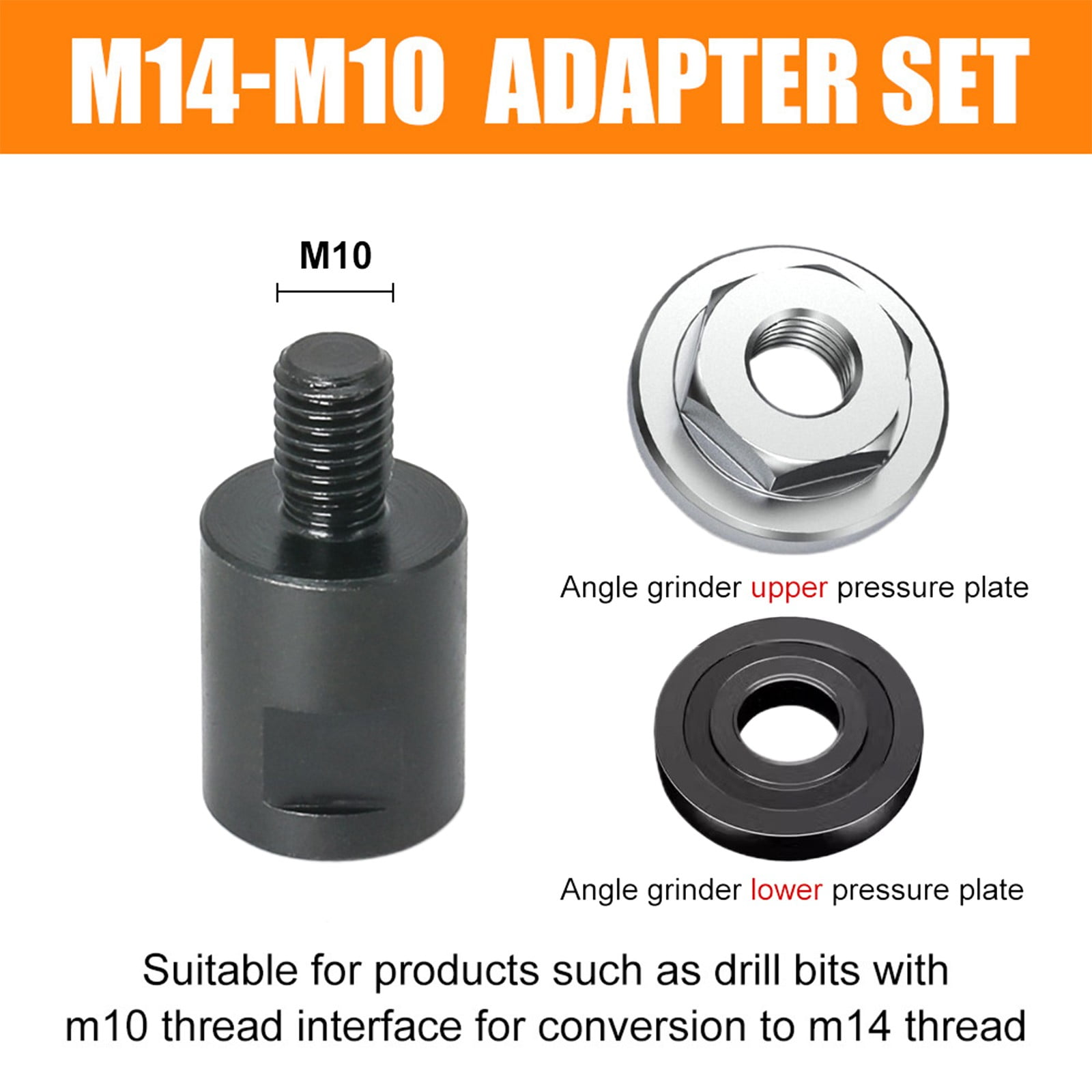Grinder Adapter Converter And Platen Set M14 M10 Angle Grinder ...