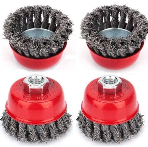 Grinder Wire Brush, 4 Pieces 3 Inch M14 Diameter Ø 75mm Wire Brush ...