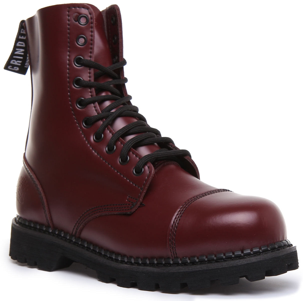 Grinders Hunter Men's 10 Eyelet Lace Up Leather Ankle Boot In Cherry Size 10 - Walmart.com