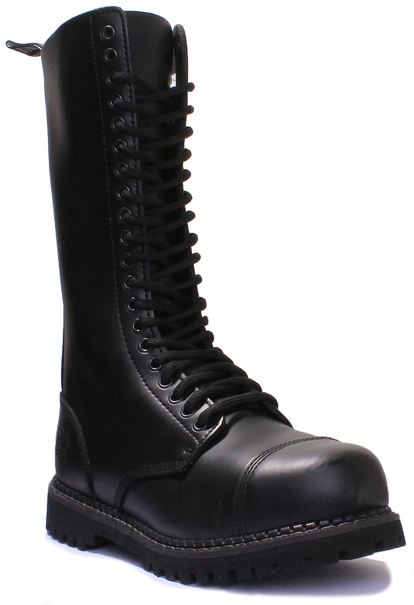 Grinders King CS Unisex 20 Eyelet Lace Up Steel Toe Leather Boots In ...
