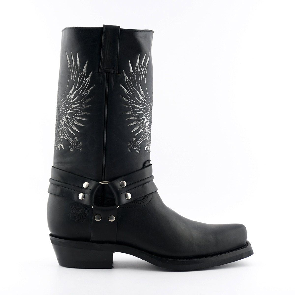 Grinders Mens Black Leather Cowboy Boots-Bald Eagle - Walmart.com