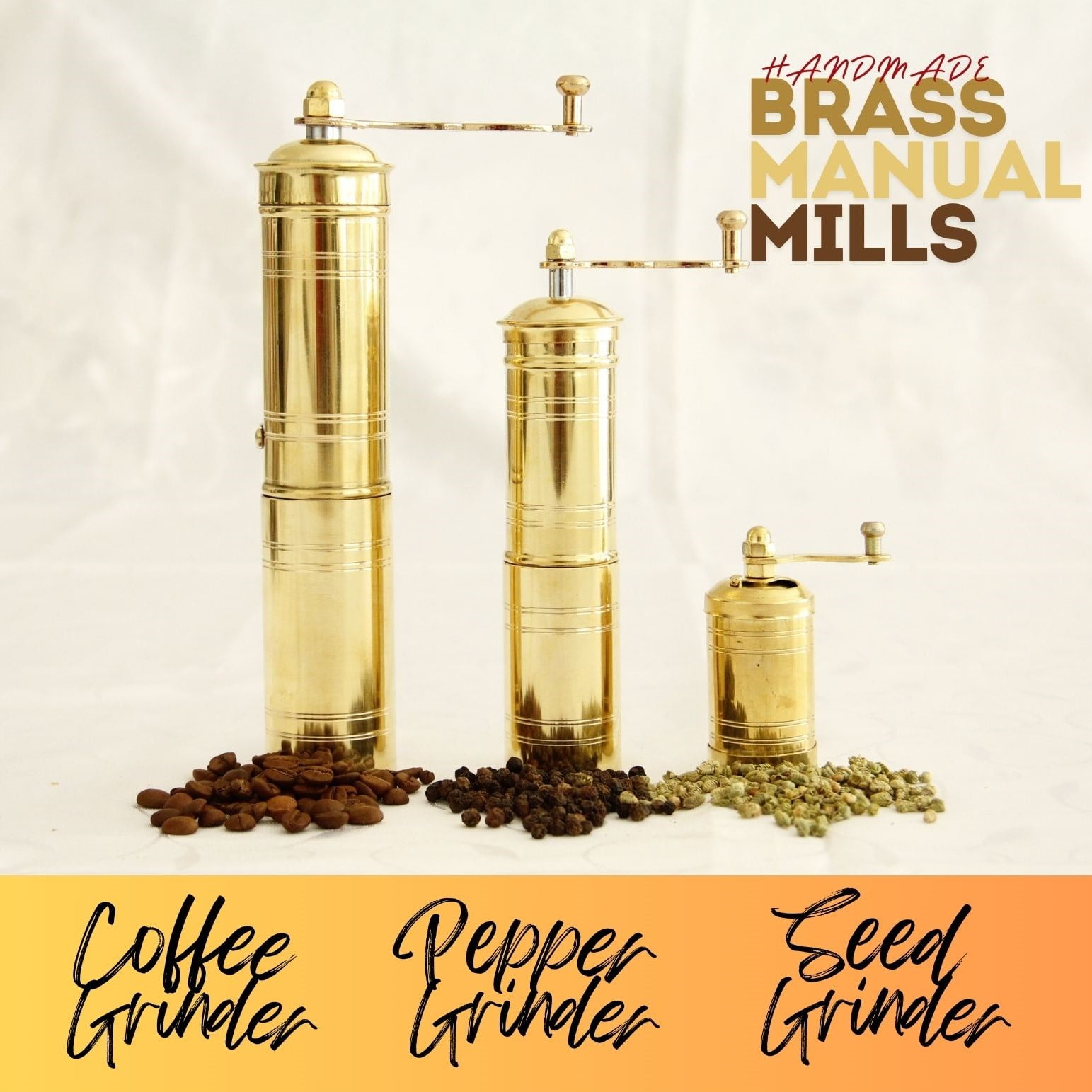 Grinders Set of 3 , Coffee Grinder, Refillable Turkish Style Mill ...