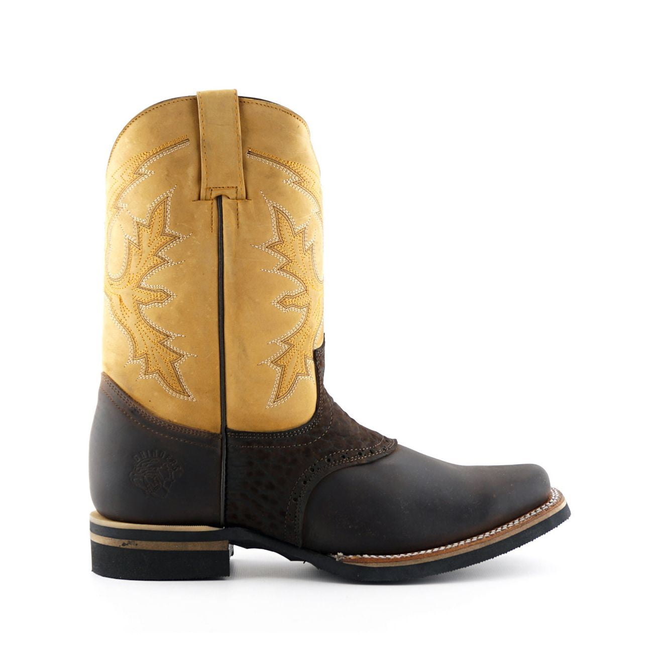 Grinders Tan Leather Cowboy Chelsea Boots- Frontier - Walmart.com