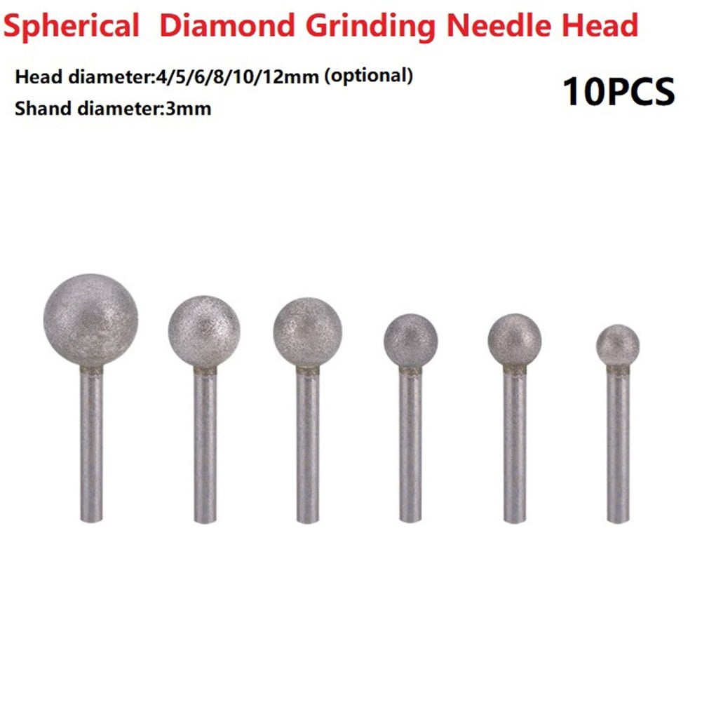 Grinding Needle Head Diamond Dressing Kit Metal Polishing Round Ball ...