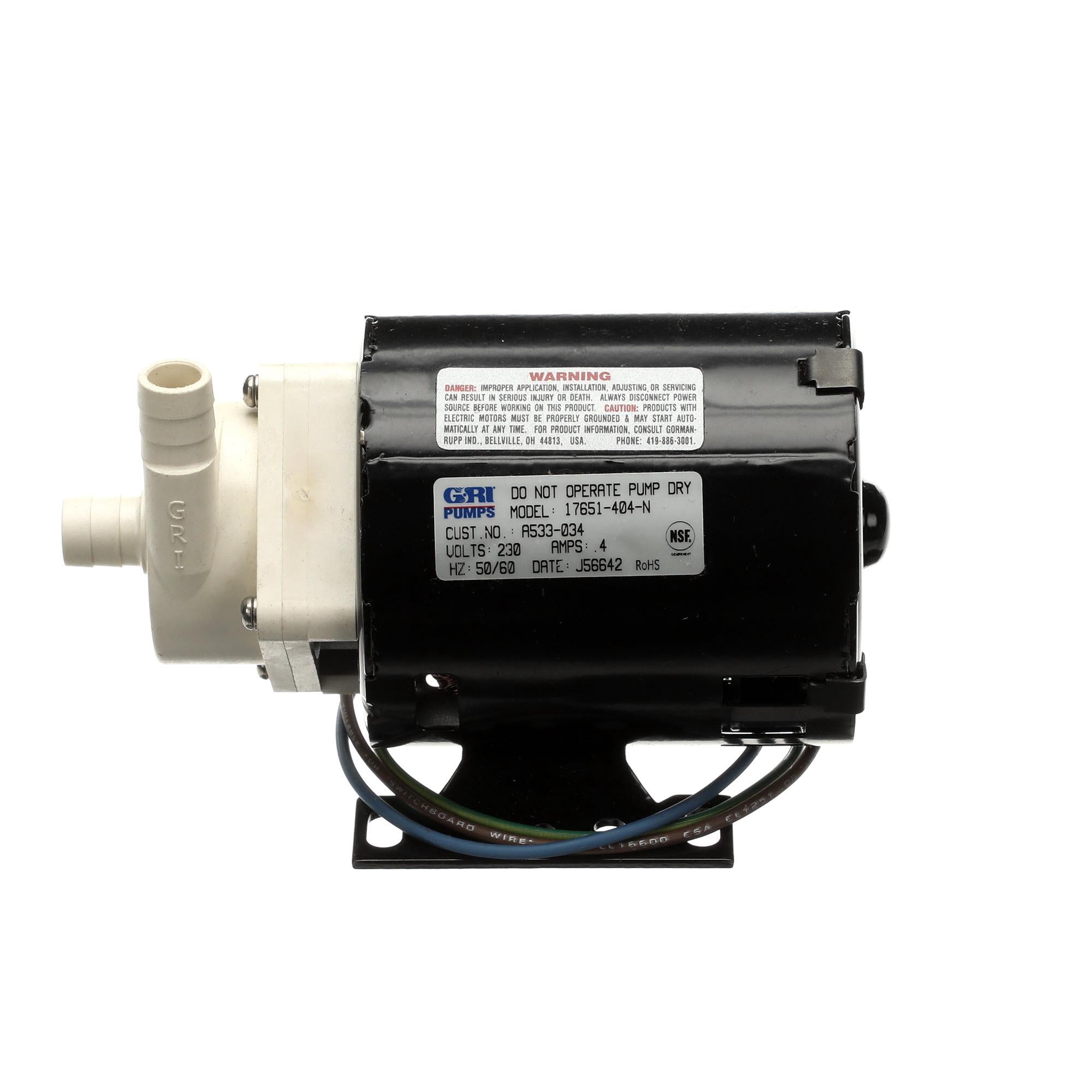 Grindmaster Cecilware Gri Sprayover Pump 240Vac () A533-034 - Genuine ...