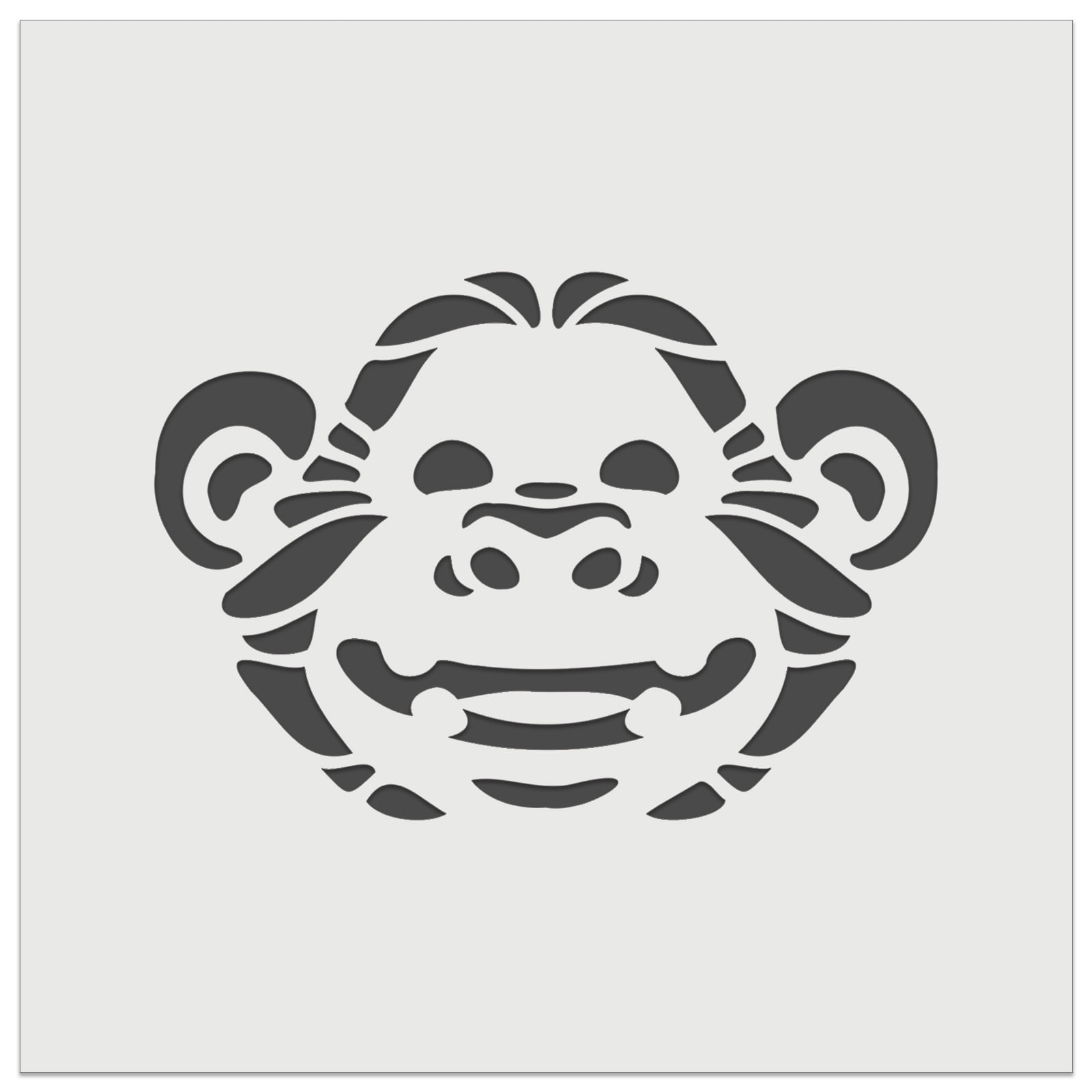 Grinning Chimpanzee Ape Monkey Face DIY Cookie Wall Craft Stencil - 3.5 ...