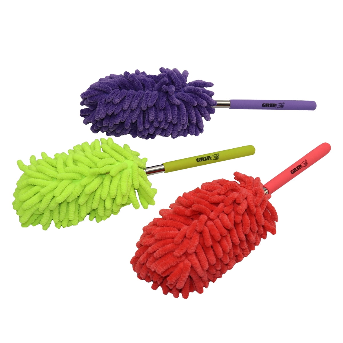 Grip 3pc Telescopic Micro Fiber Duster - Extends 10" to 34" - Traps and ...