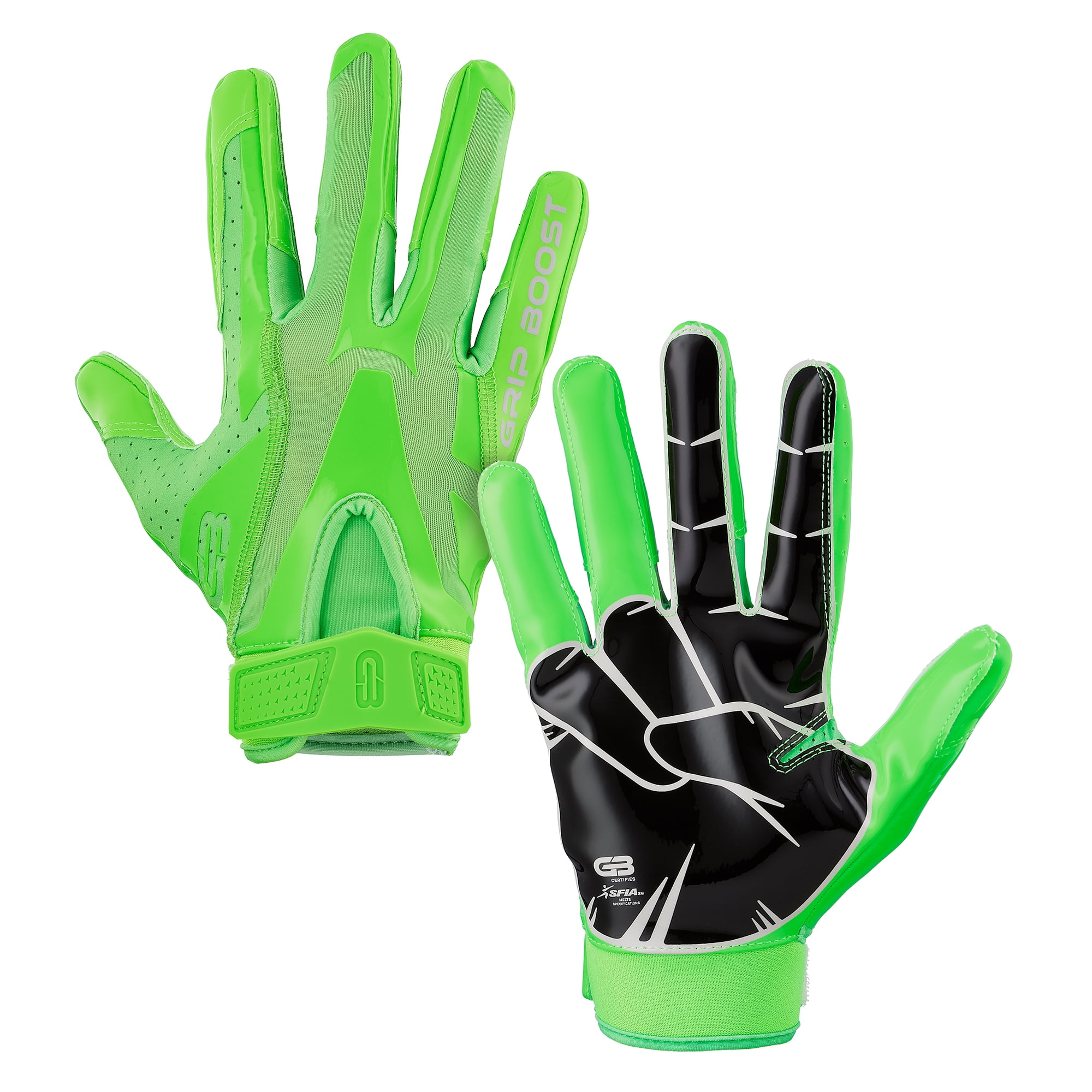 Grip Boost Peace Football Gloves Pro Elite - Adult Sizes (Lime, Medium ...