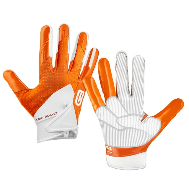 Grip Boost Peace Football Gloves Pro Elite - Adult Sizes (Orange-White ...