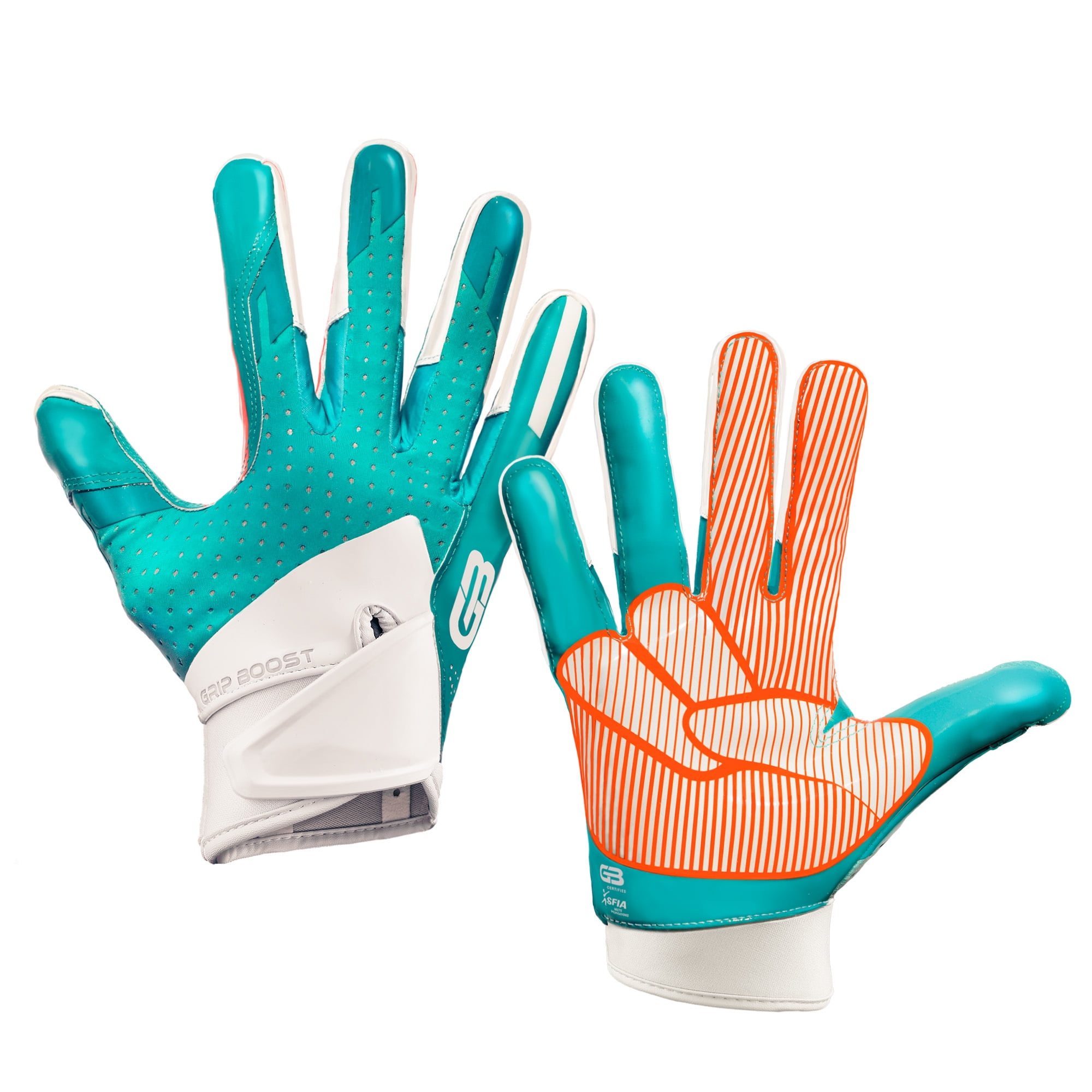 Grip Boost Peace, Shaka, and Hook 'Em Football Gloves Pro Elite - Adult ...