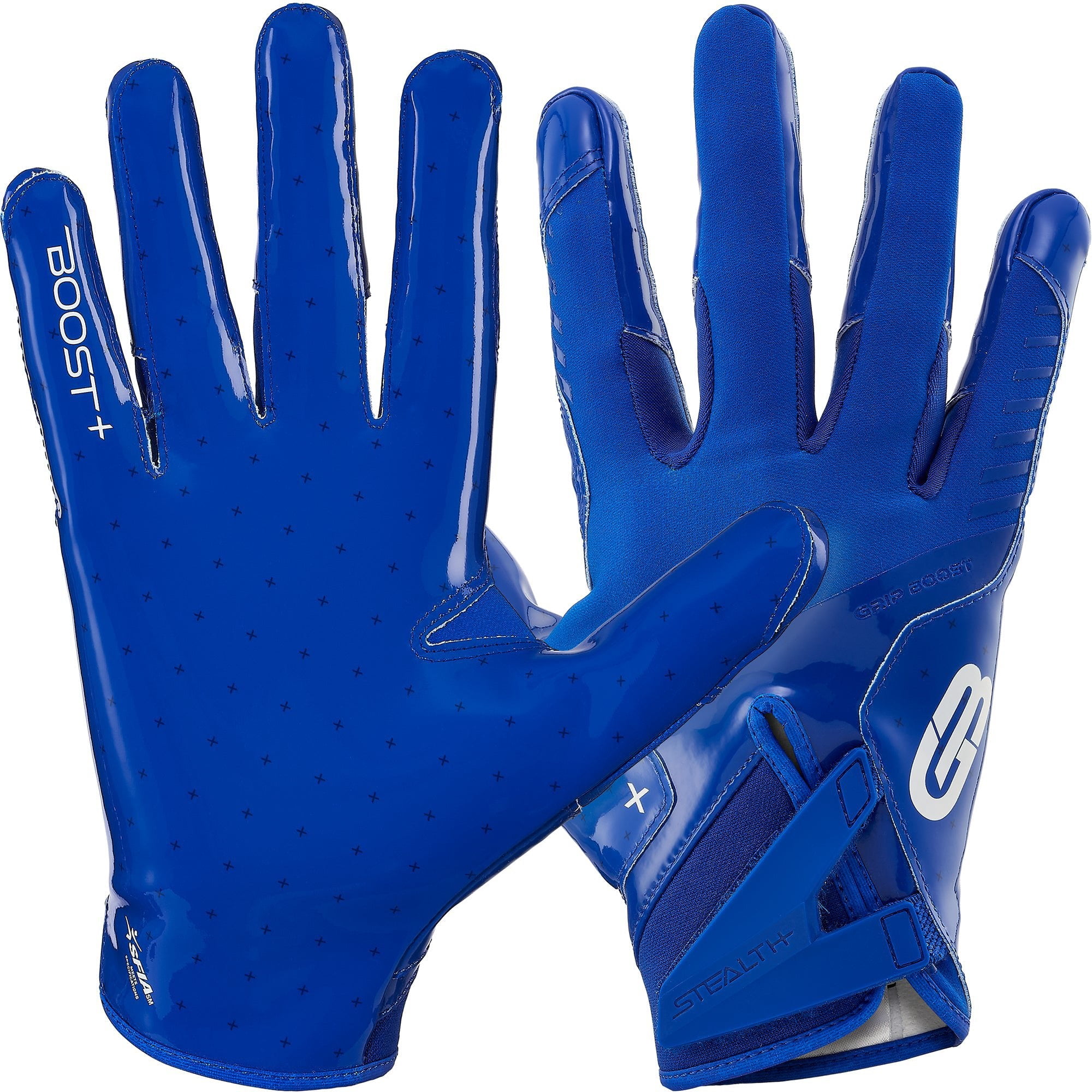 Grip Boost Solid Blue Stealth 6.0 Boost Plus Football Gloves - Walmart.com
