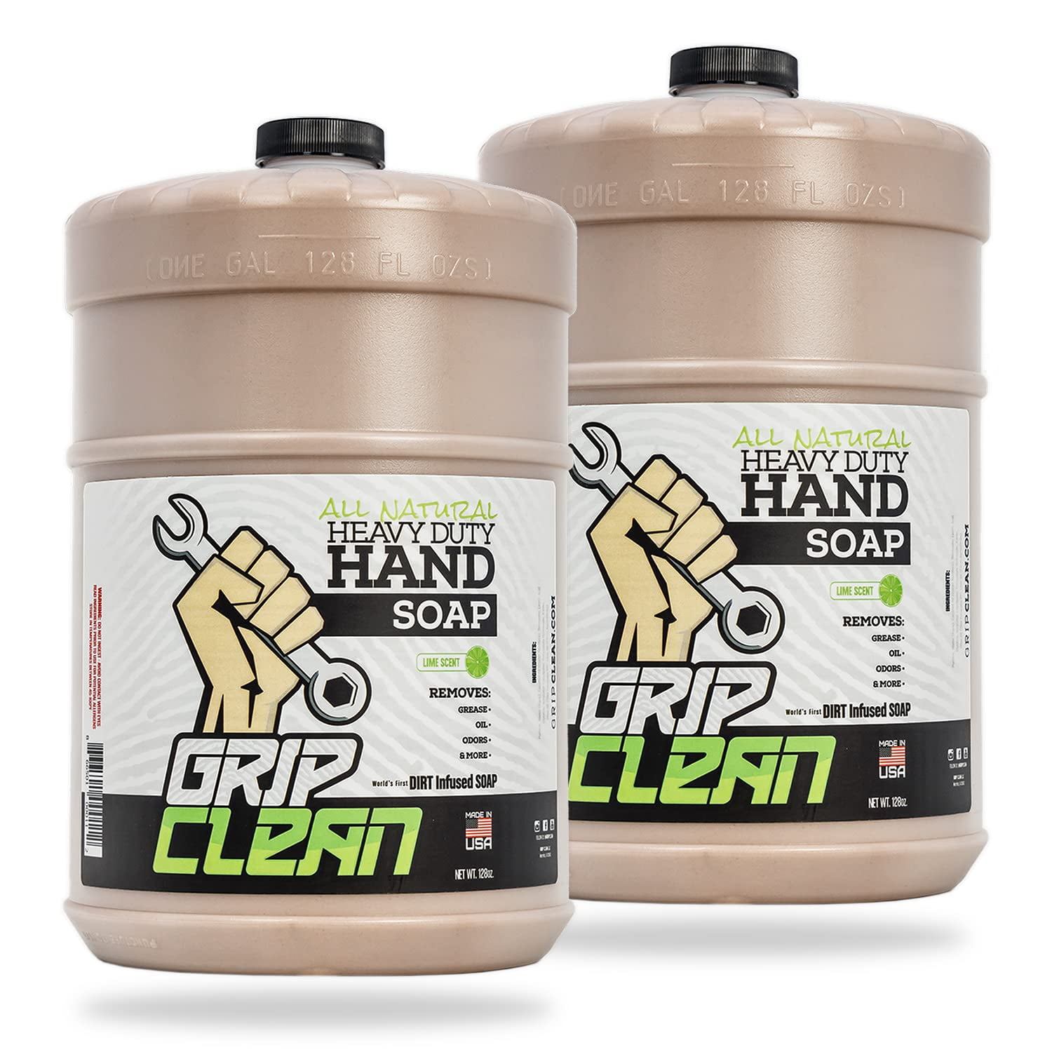 Grip Clean - 2 Pk Heavy Duty Hand Cleaner Soap - Moisturizing Pumice ...