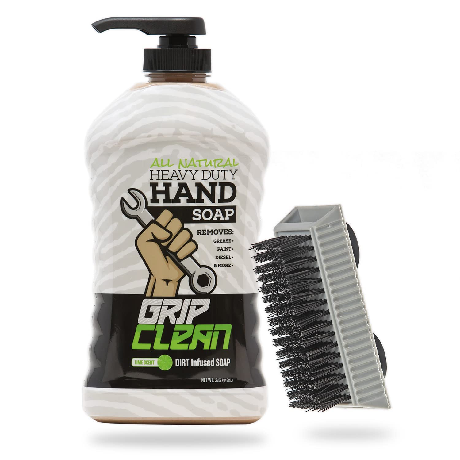 Grip Clean Hand Cleaner for Auto Mechanics, Heavy Duty Pumice Soap ...