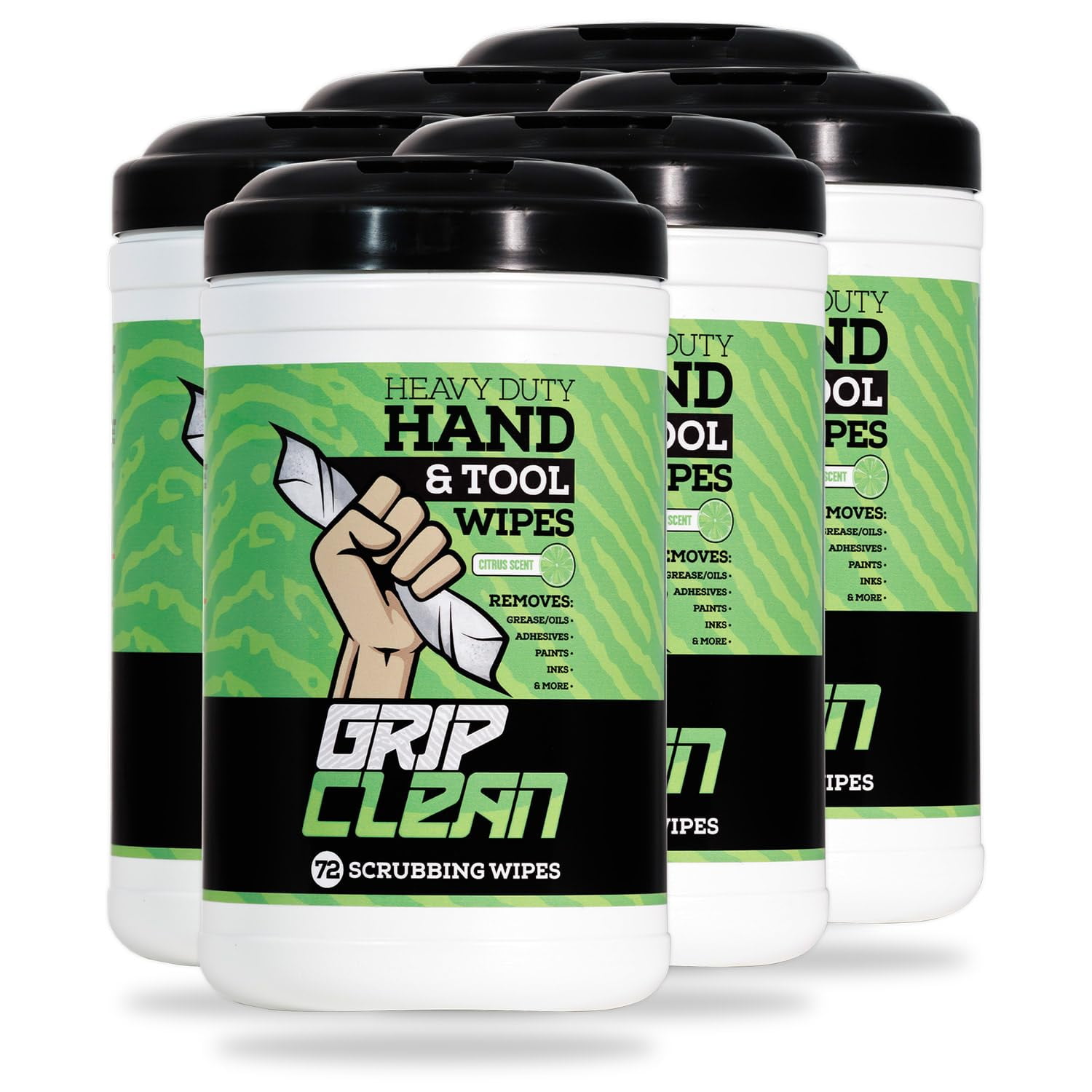 Grip Clean Heavy Duty Cleaning Wipes, Hands, Tool, & Surfaces, Waterless, Auto Mechanics & Tool ...