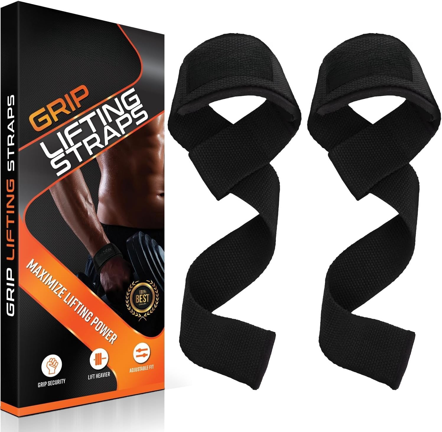 Grip Lifting Straps for Weightlifting and Strength , and Padded Wrist ...