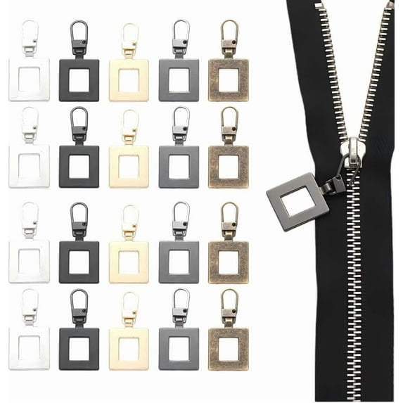 "Grip-Lock" Metal Zipper Repair Tabs - Removable Zinc Alloy Pullers for ...
