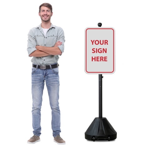 Grip N Tip Portable Sign Holder | 60" Heavy Duty Steel Metal Sign Post ...