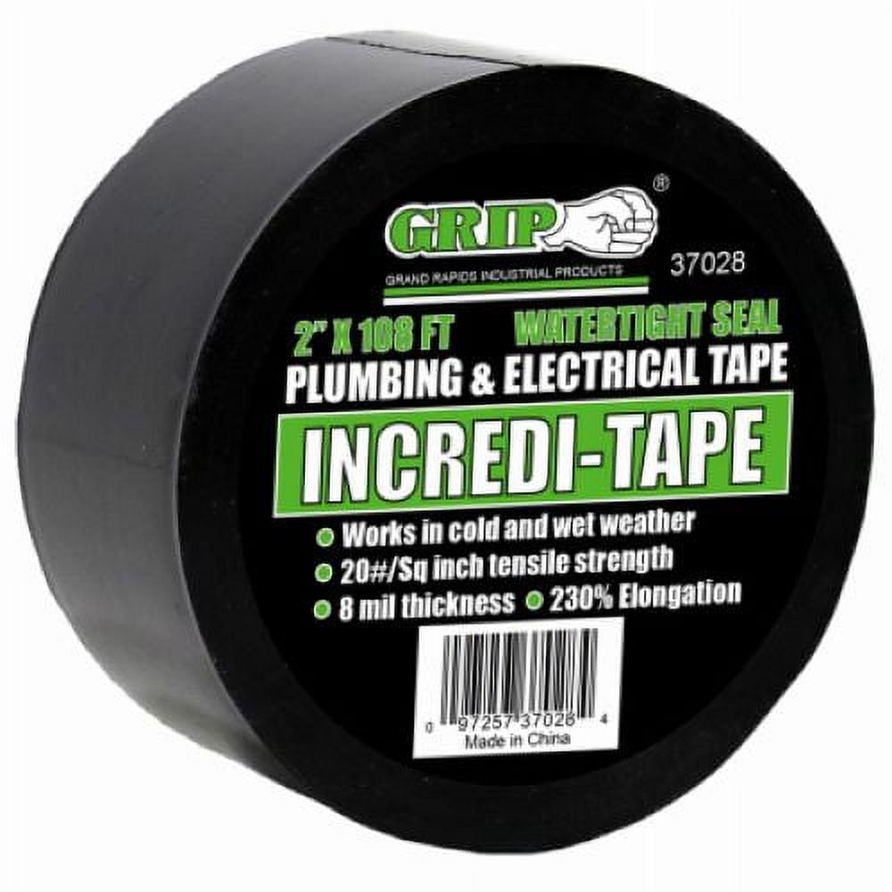 Grip On 37028 2" x 108' Roll of Incredi-Tape Electrical & Plumbing Tape ...