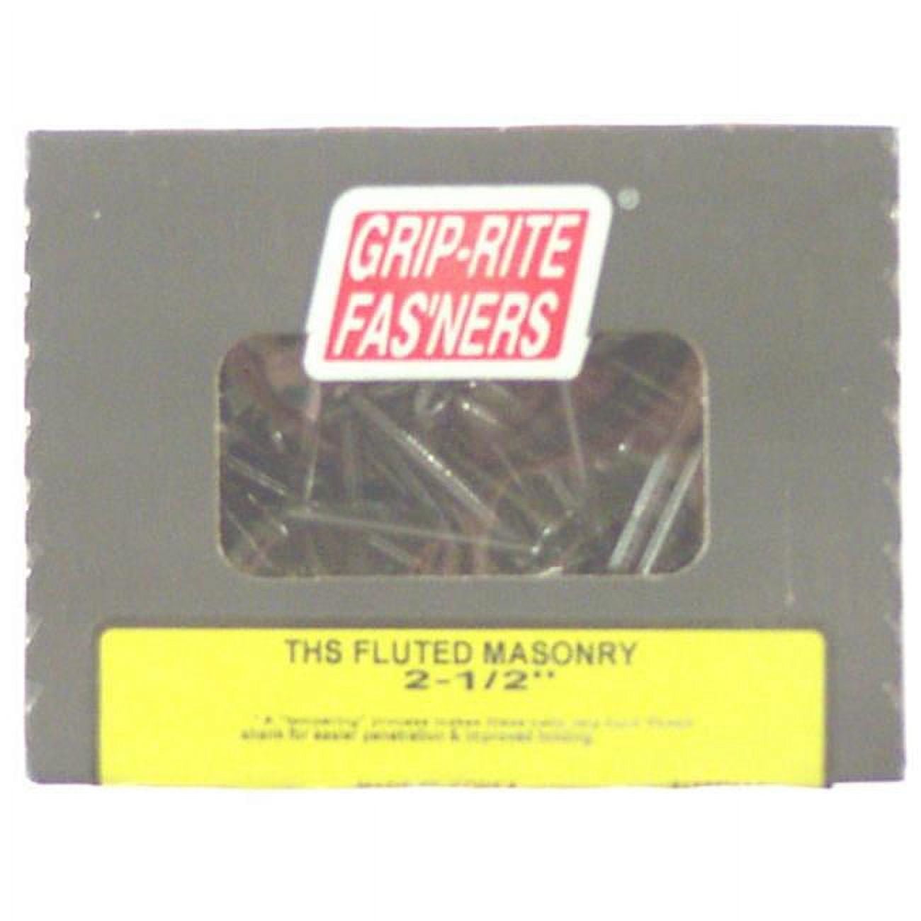 Grip-Rite 2-1/2 in. THS Fluted Shank Masonry Nail (1 lb. box) - Walmart.com