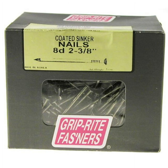 Grip-Rite 2-3/8 in. Coated Smooth Shank Sinker Nail (5 lb.-pack ...