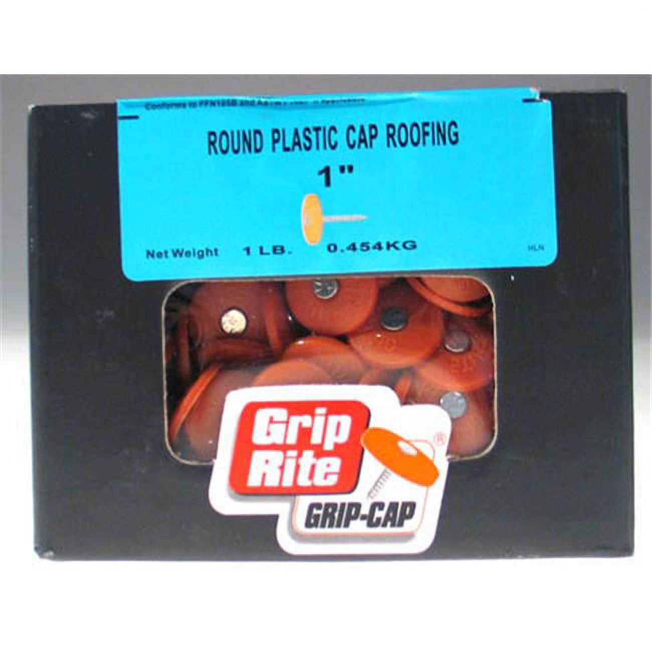Grip-Rite 3 in. Cap Bright Plastic/Steel Nail Full Round Head 1 lb ...