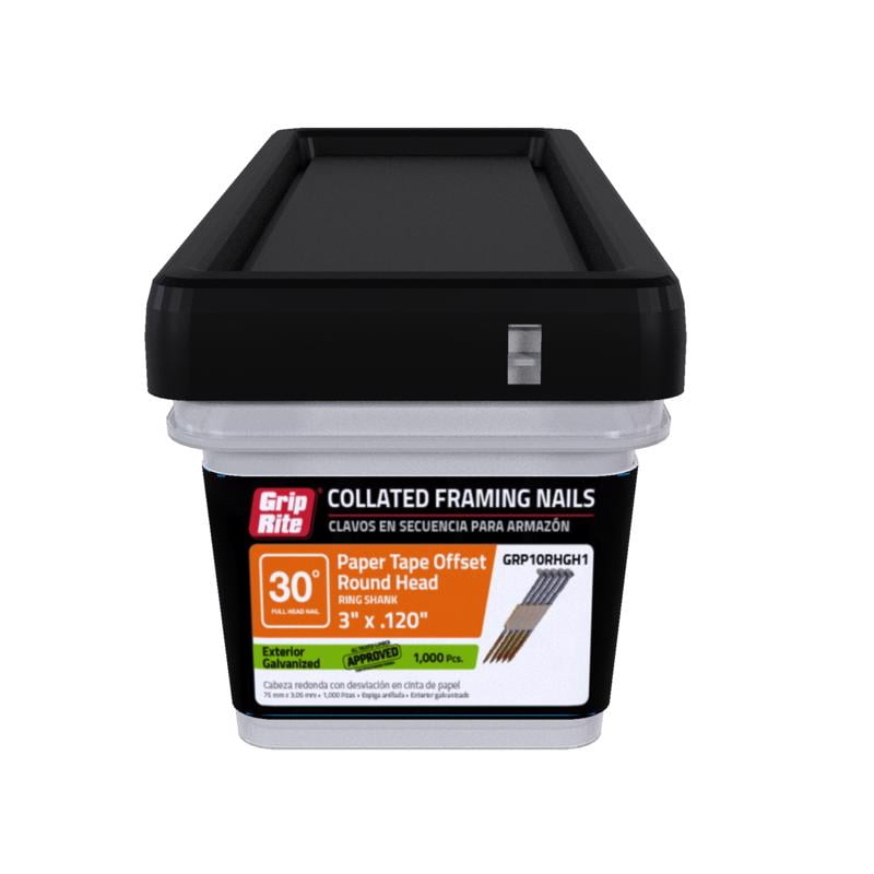 Grip-Rite 3 in. L X 11 Ga. Angled Strip Hot-Dip Galvanized Framing ...