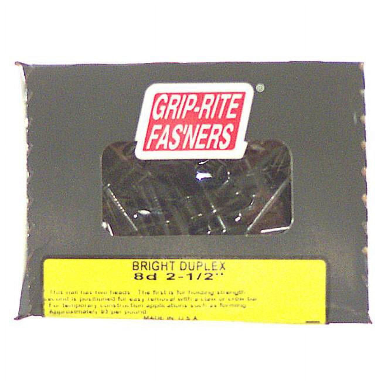 Grip-Rite 8D 2-1/4 in. Duplex Bright Steel Nail Double Head 1 lb ...