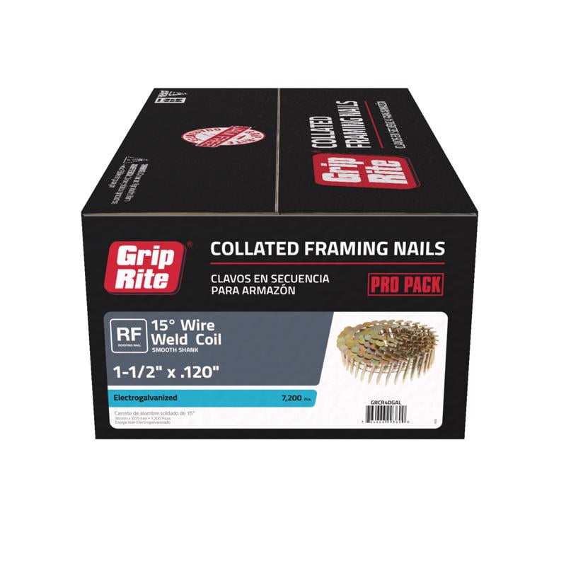 Grip-Rite GRCR4DGAL Coil Roofing Nail, 1.5" - Walmart.com