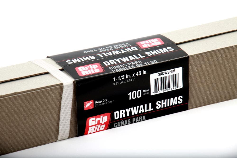 Grip-Rite Drywall Shims, 45 x 1.5-In., 110-Pack - Quantity 4 - Walmart.com