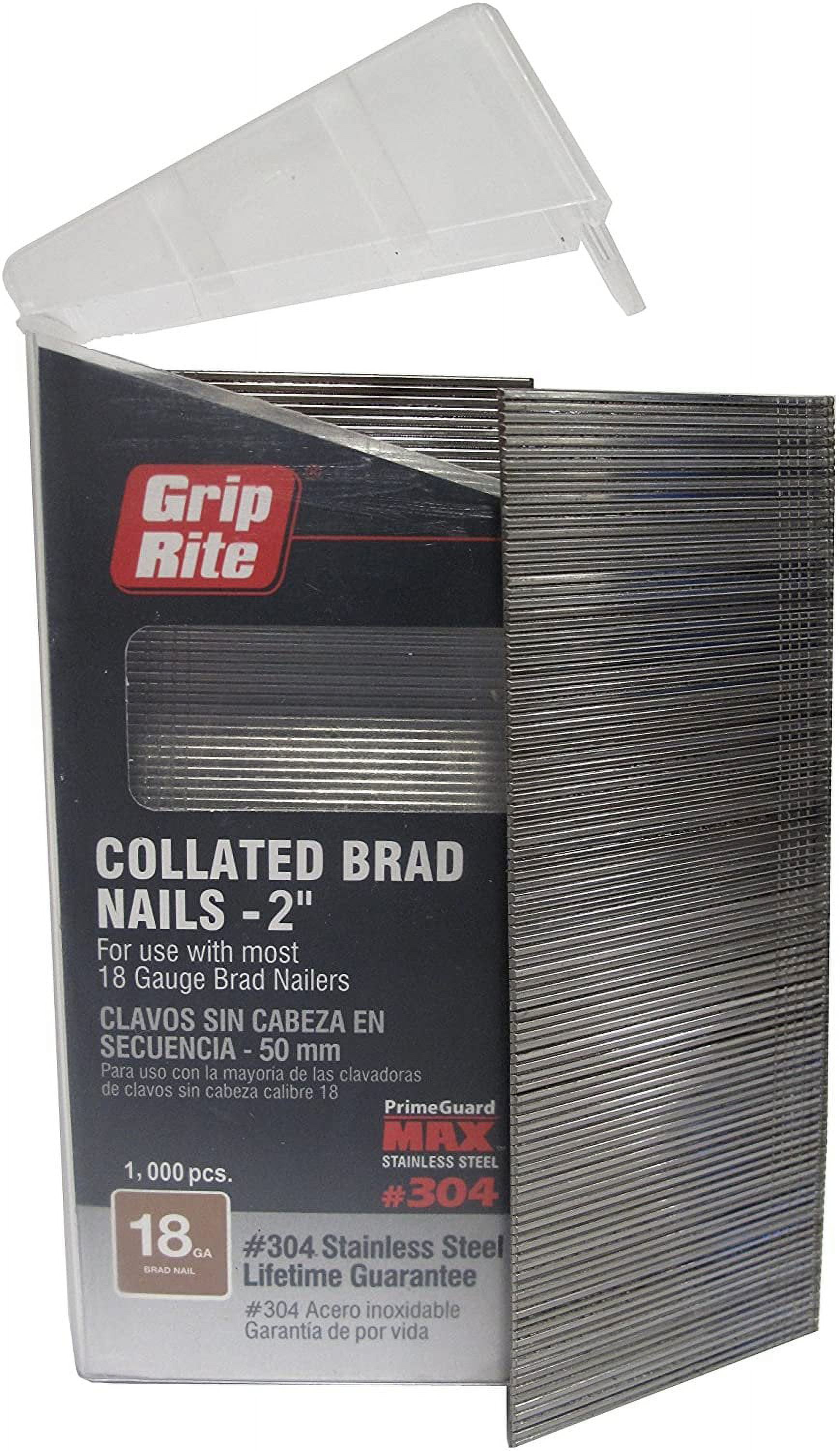 Grip Rite Prime Guard MAXB64878 18-Gauge 304-Stainless Steel Brad Nails ...