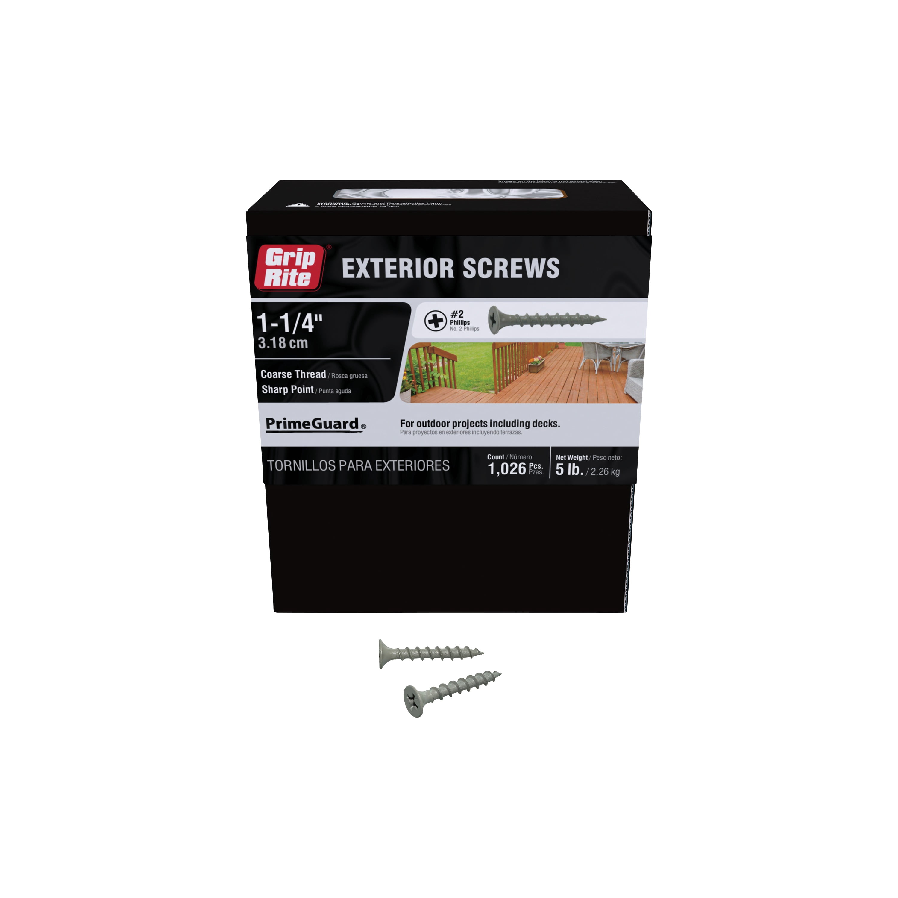 Grip-Rite PrimeGuard Exterior Screws - Pack of 4 - Walmart.com