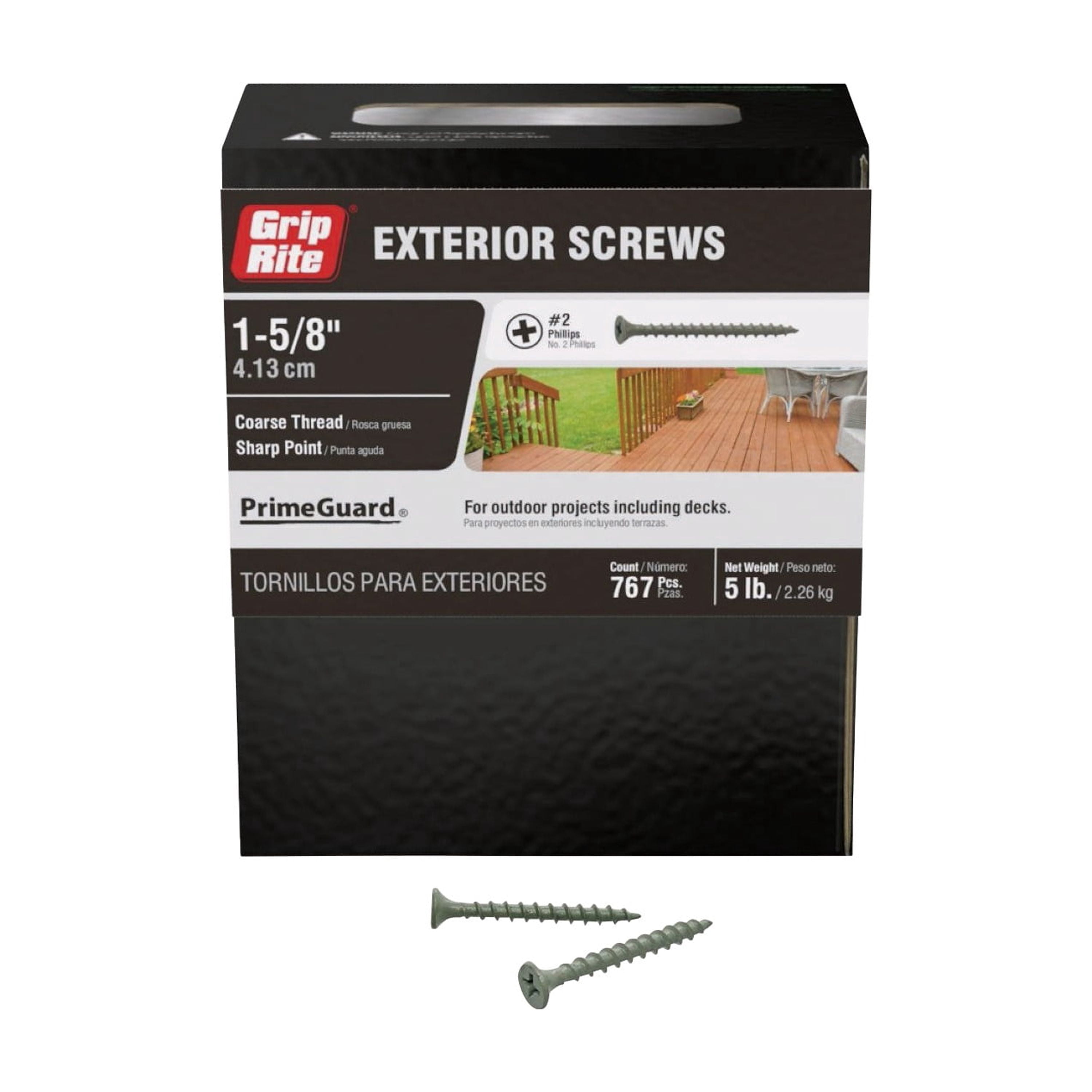Grip-Rite PrimeGuard Exterior Screws - Single Pack - Walmart.com
