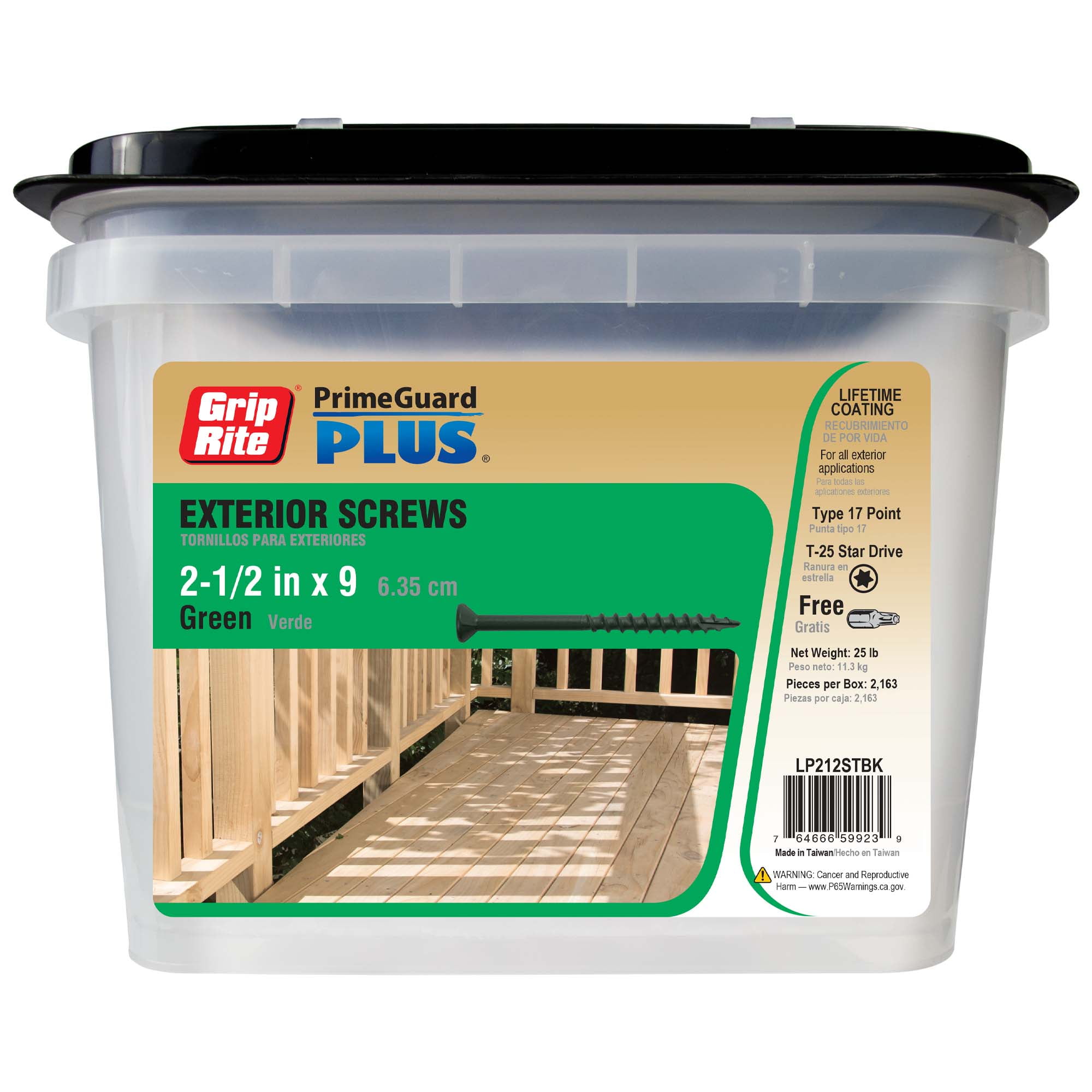 Grip-Rite PrimeGuard Plus #9 x 2-1/2 in. Wood to Wood Deck Screw ...