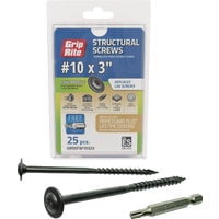 Grip-Rite PrimeGuard Plus Flat Washer Head Structure Screws 25CT #10X3 ...