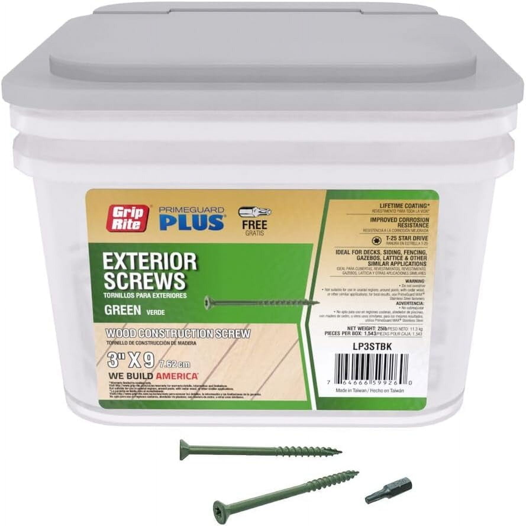 Grip-Rite PrimeGuard Plus No. 9 Wire X 3 in. L Green Star Flat Head ...