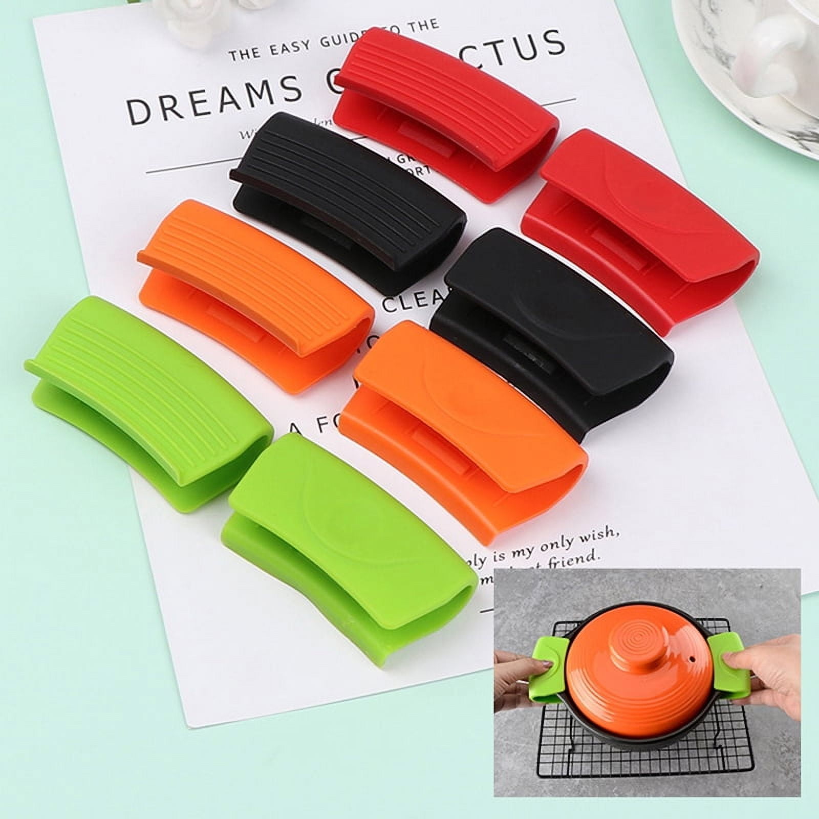 Grip Silicone pot Holder Sleeve Pot Glove Pan Handle Cover Grip Kitchen ...