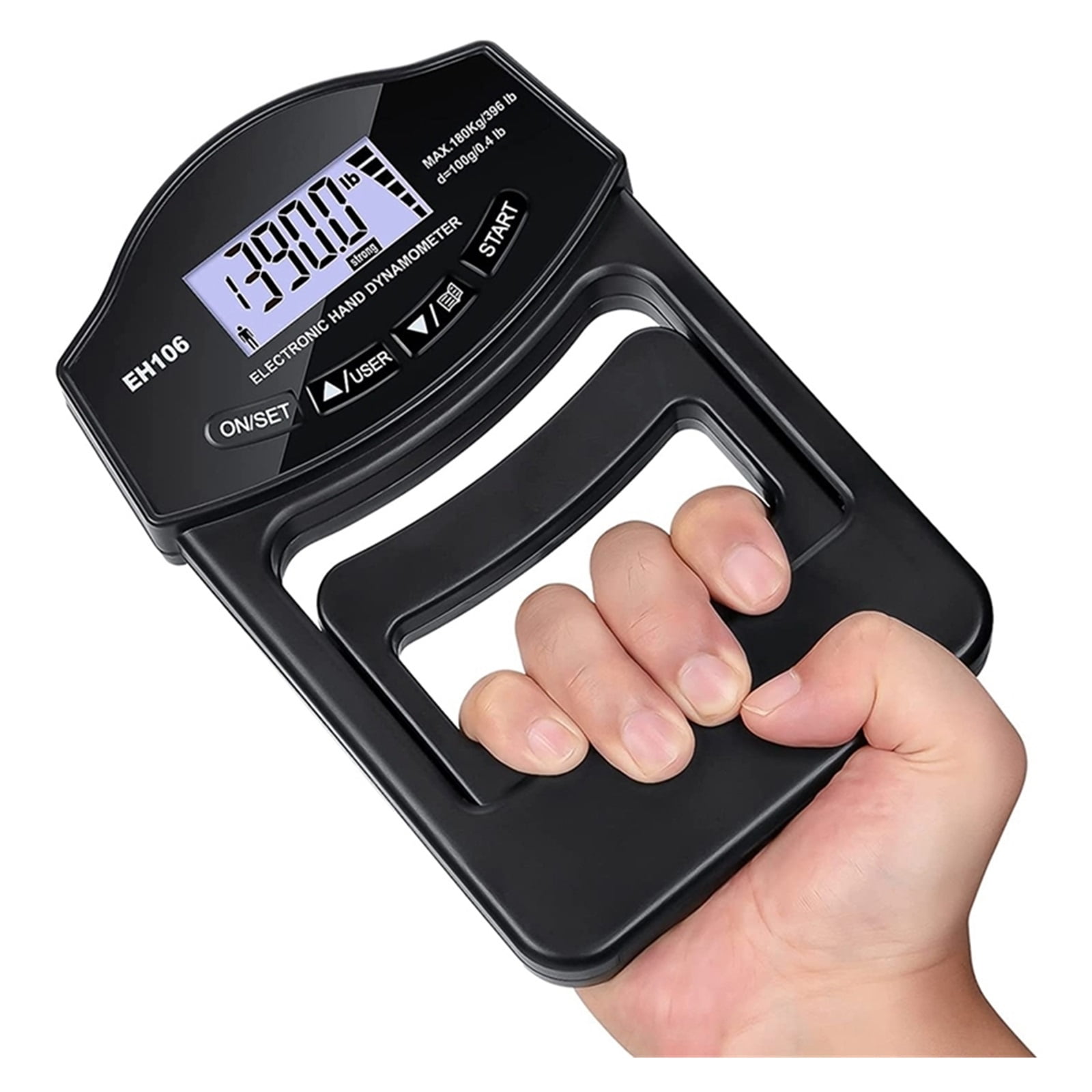 Grip Strength Tester 396Lbs/180Kg Digital Hand Dynamometer Grip ...